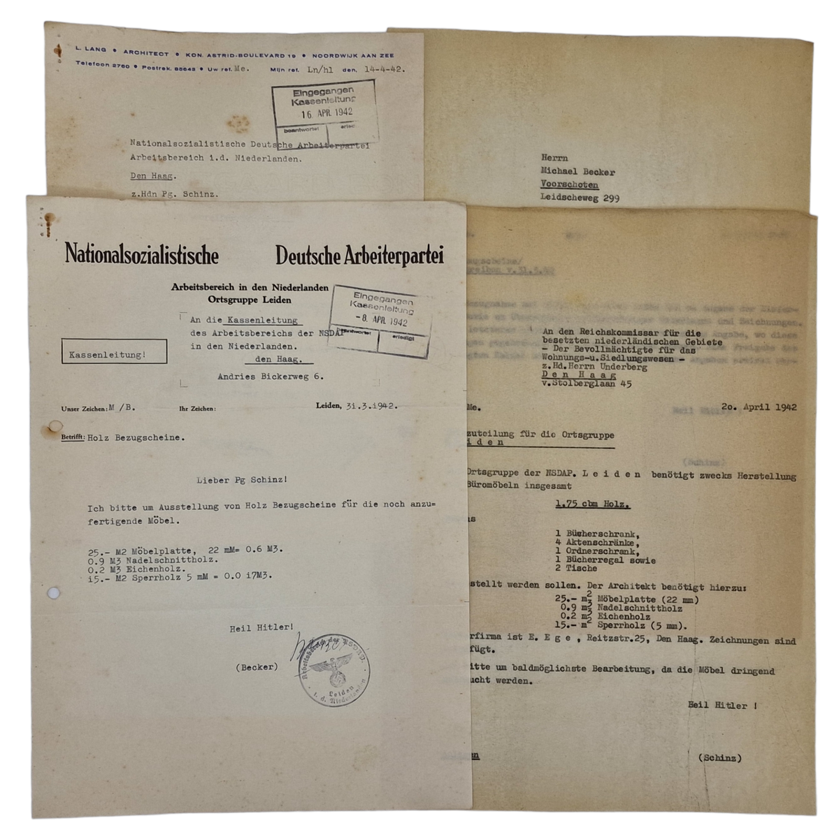 Original WW2 Dutch Collaboration Document - NSDAP Ortsgruppe Leiden ...