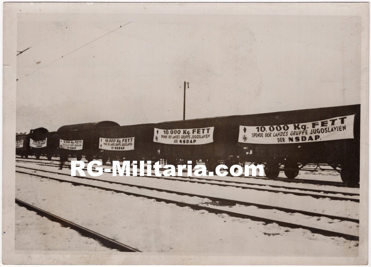 Original WW2 German Press Photo - 50.000 KG fat donation for Yugoslavia ...