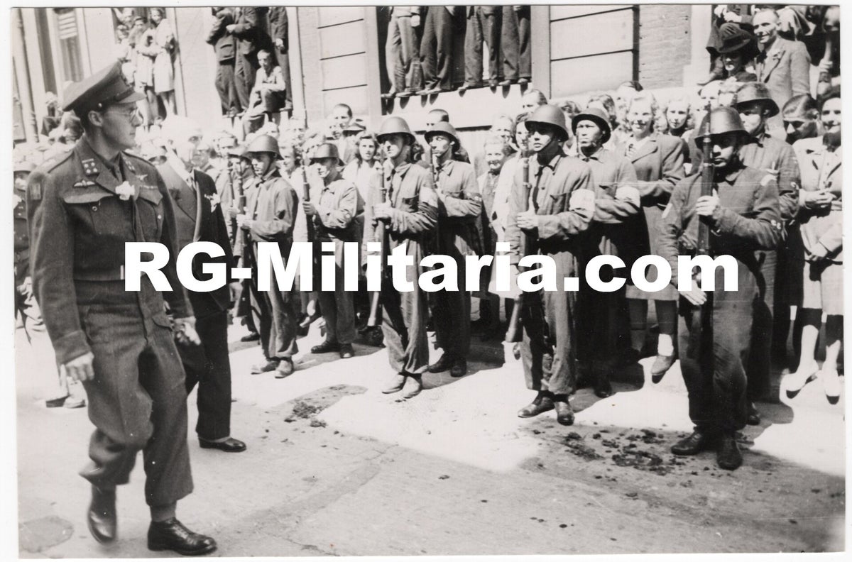 Original WW2 Dutch Liberation Press Photo - Prince Bernhard inspecting ...