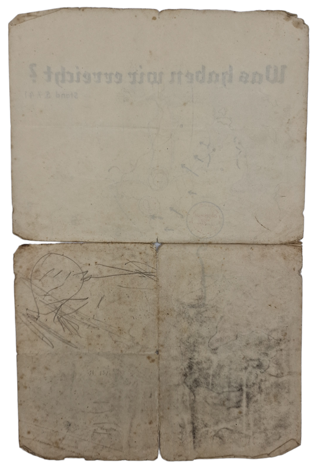 Original WW2 German Document - Drawn map of the Eastern Front (1941)