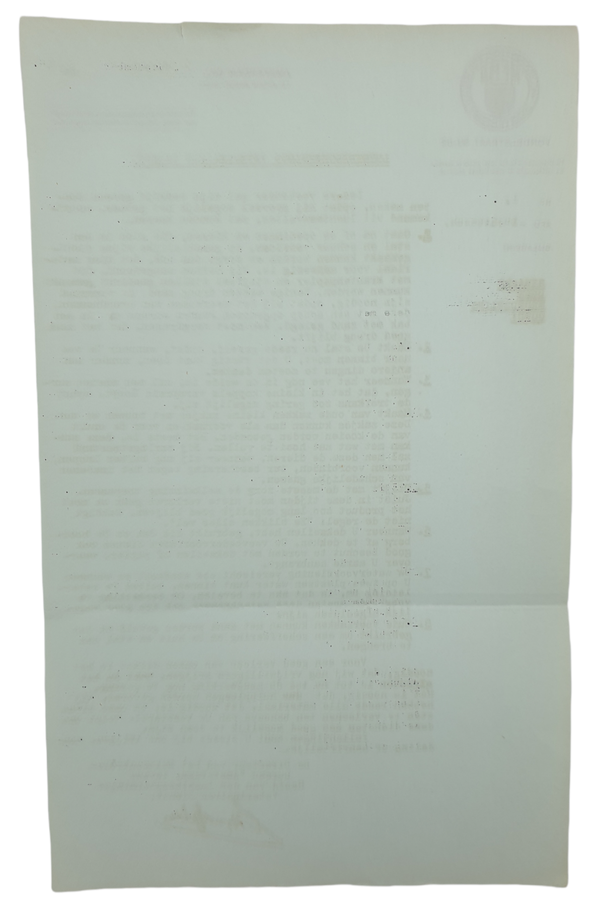 Original WW2 Dutch LBD document - Luchtbeschermingsdienst Amsterdam ...