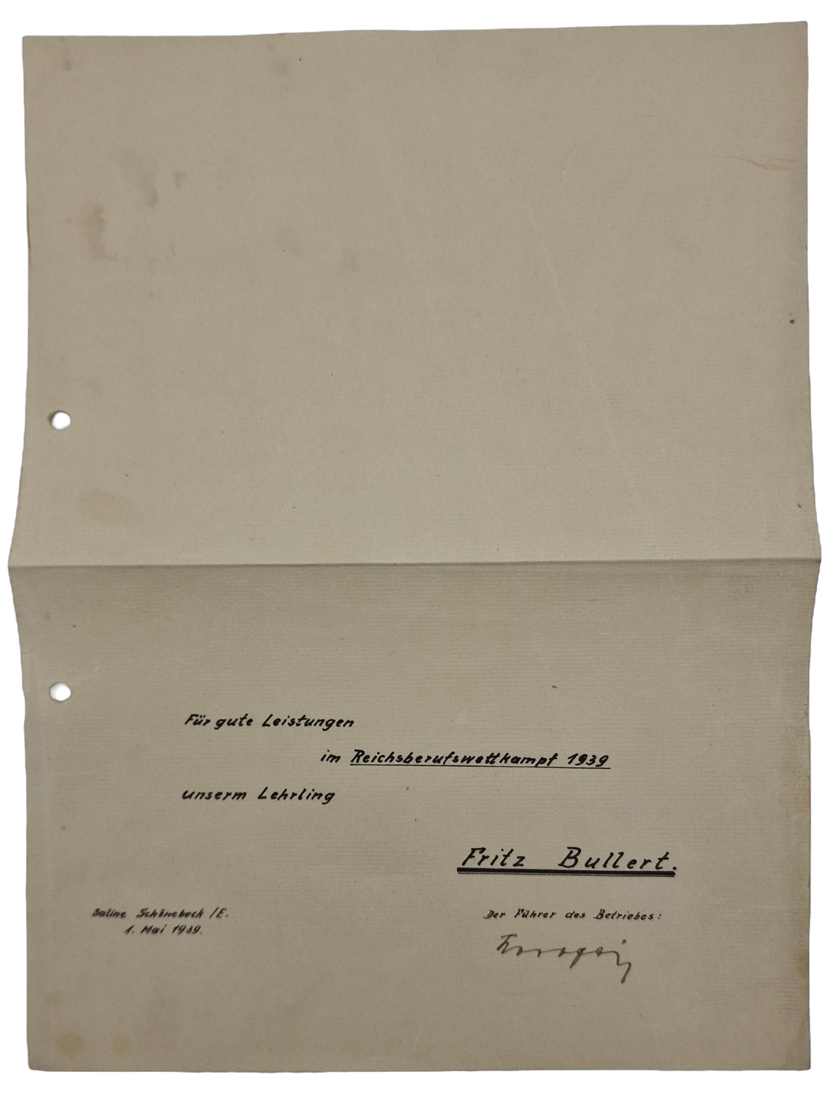 Original WW2 German Document - HJ Hitler Jugend Berufswettkampf ...