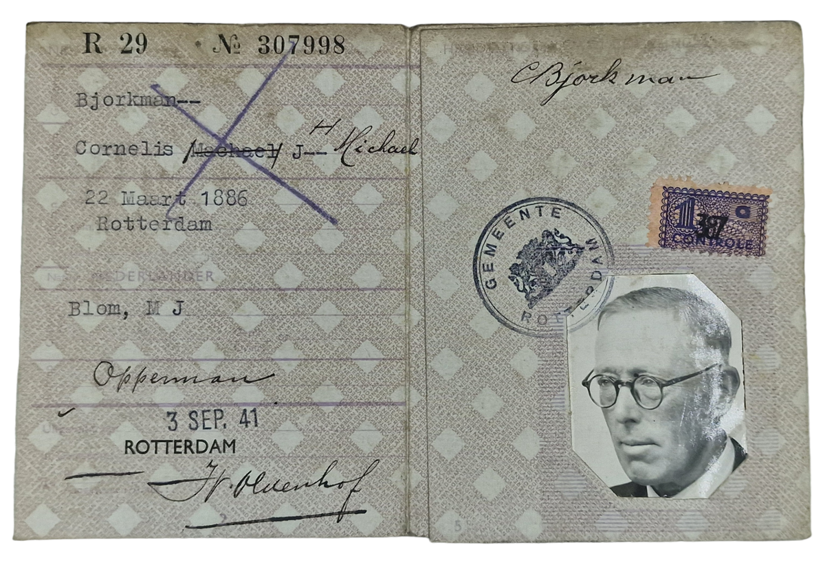 Original WW2 Dutch ID card - Persoonsbewijs Rotterdam (1941) (2)