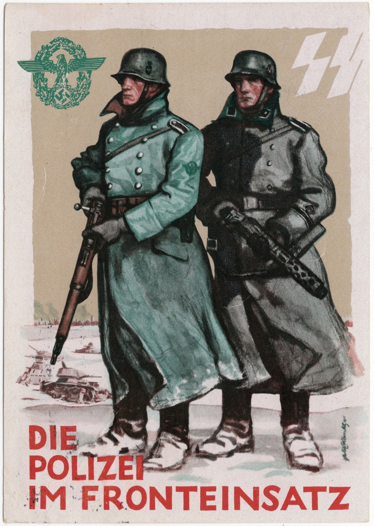 Original WW2 German Postcard - Tag der Deutschen Polizei ''Die Polizei ...