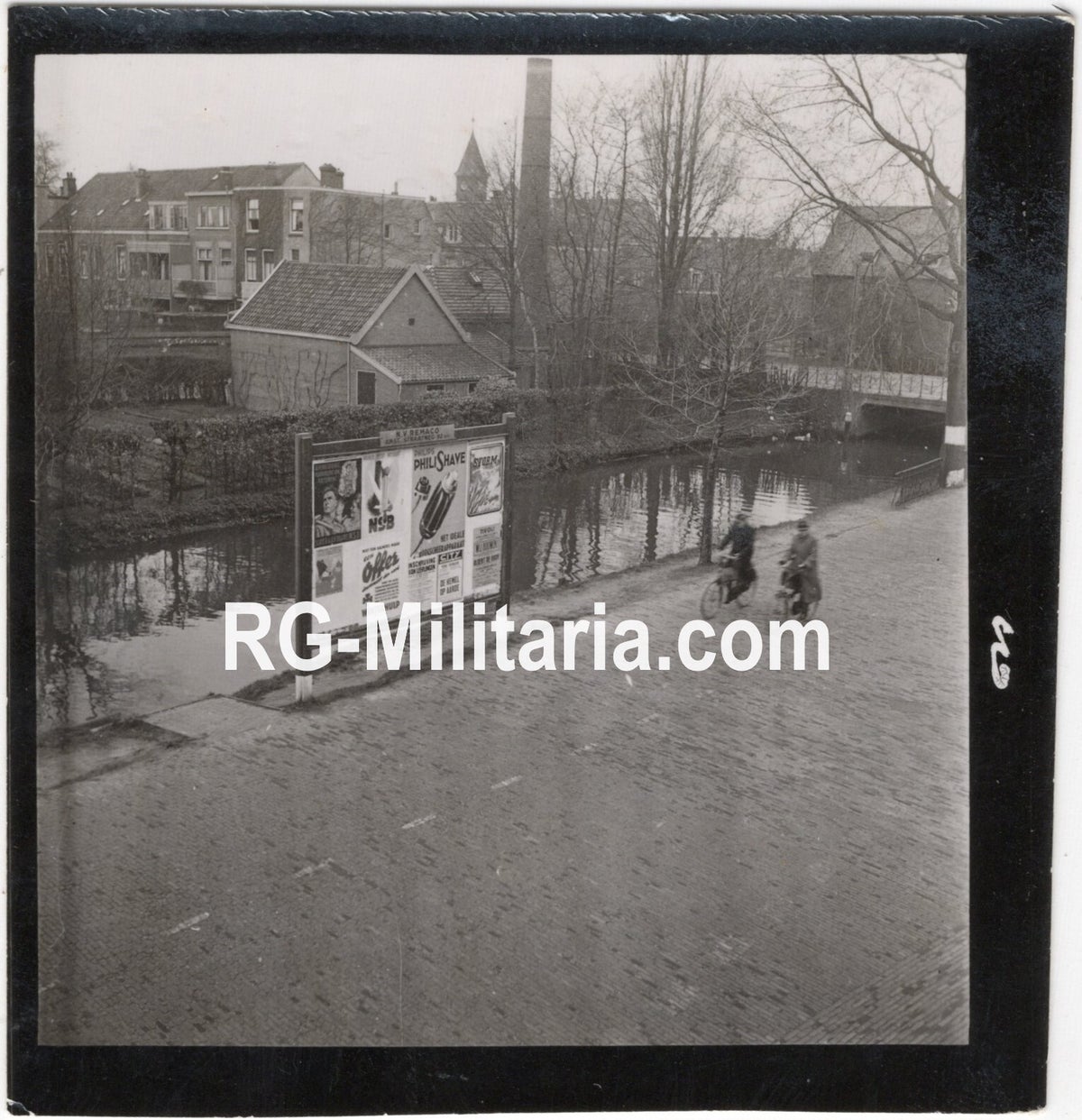Original WW2 Dutch Collaboration NSB Photo - Poster board in Amsterdam