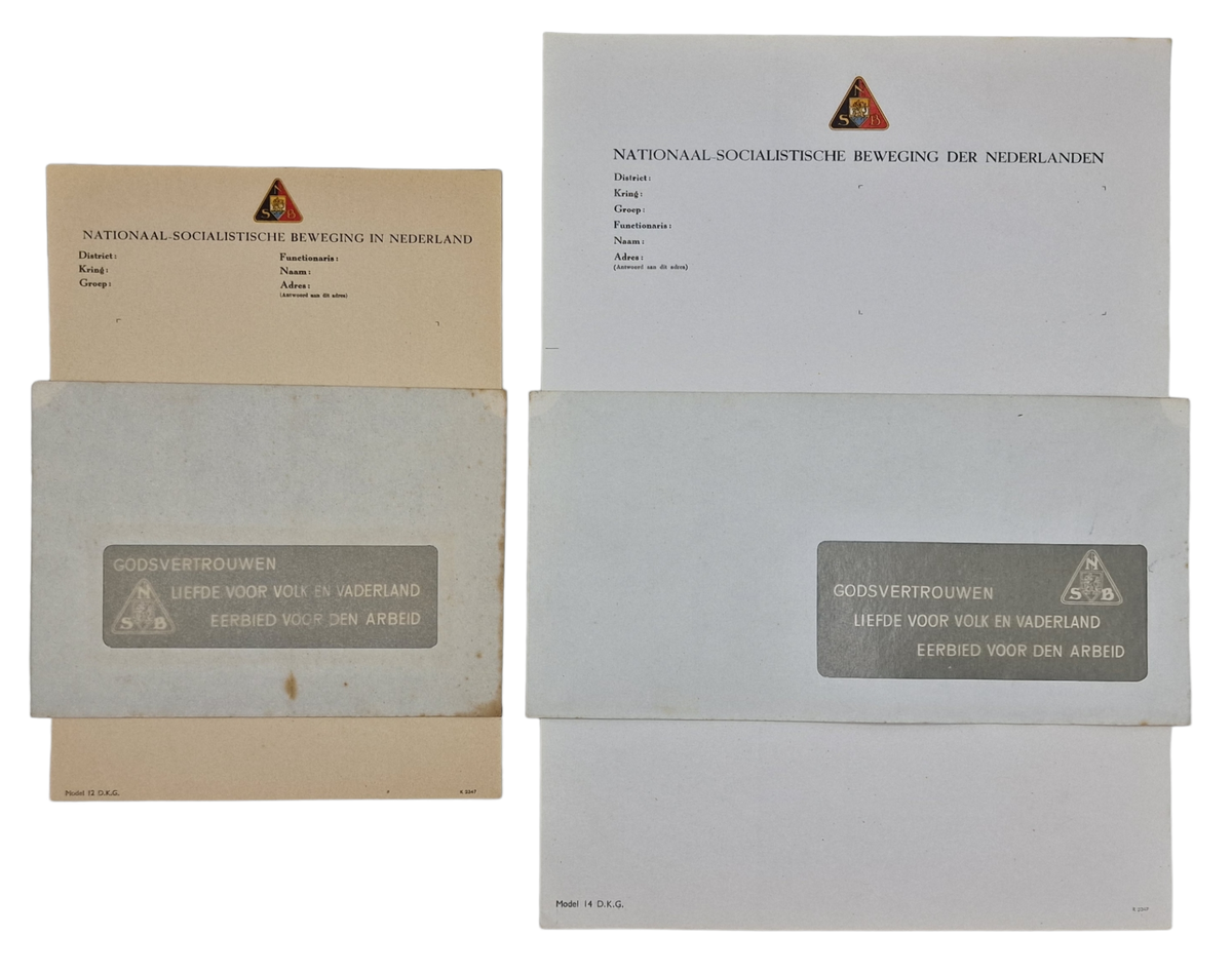 Original WW2 Dutch Collaboration NSB Document - NSB letter and envelope set