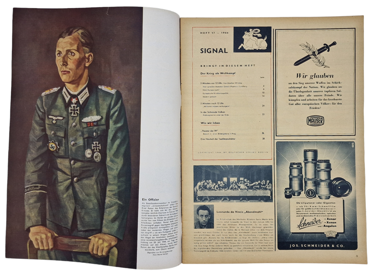Original WW2 German Magazine - Signal No. 17. German language (1944)