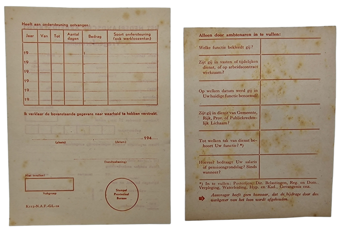 Original WW2 Dutch Collaboration Document - NAF Nederlandsche ...