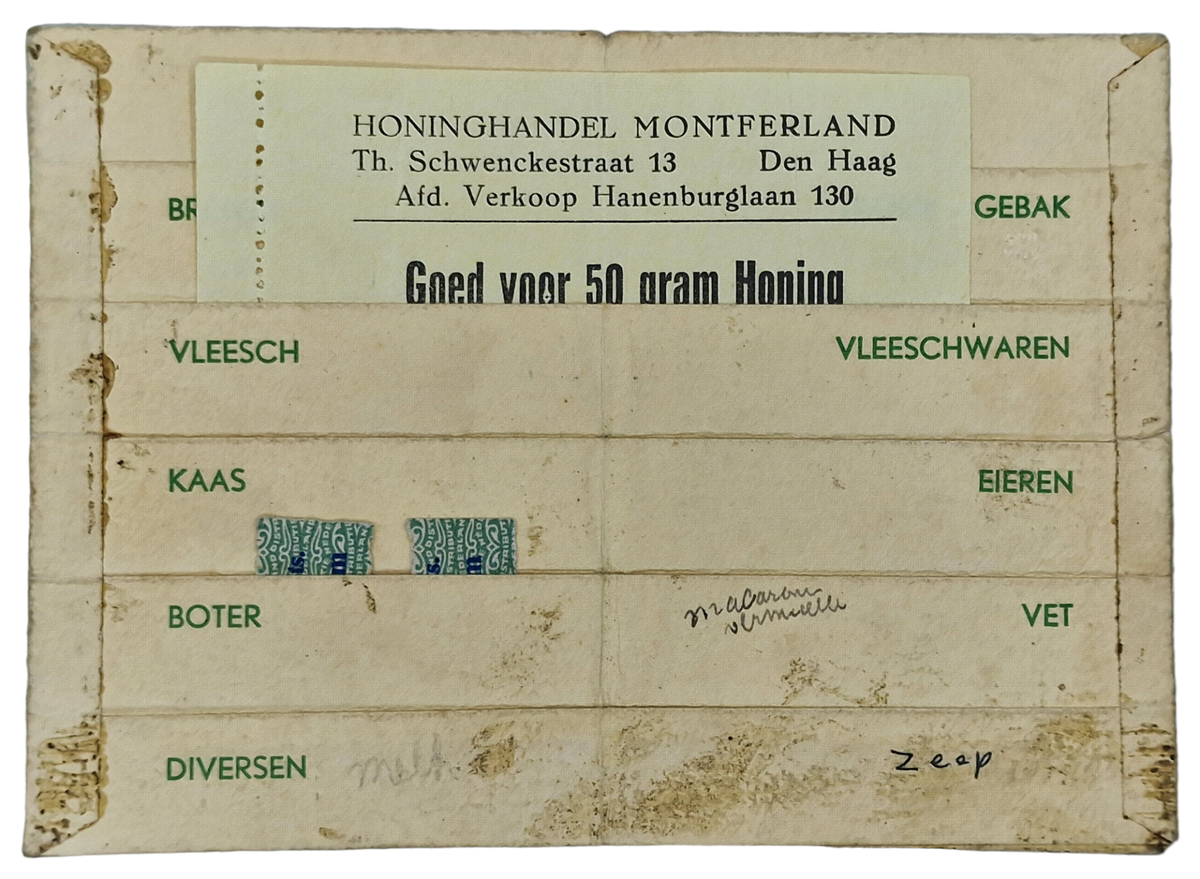 Original WW2 Dutch Document - Foodstamps folder American Hotel Amsterdam
