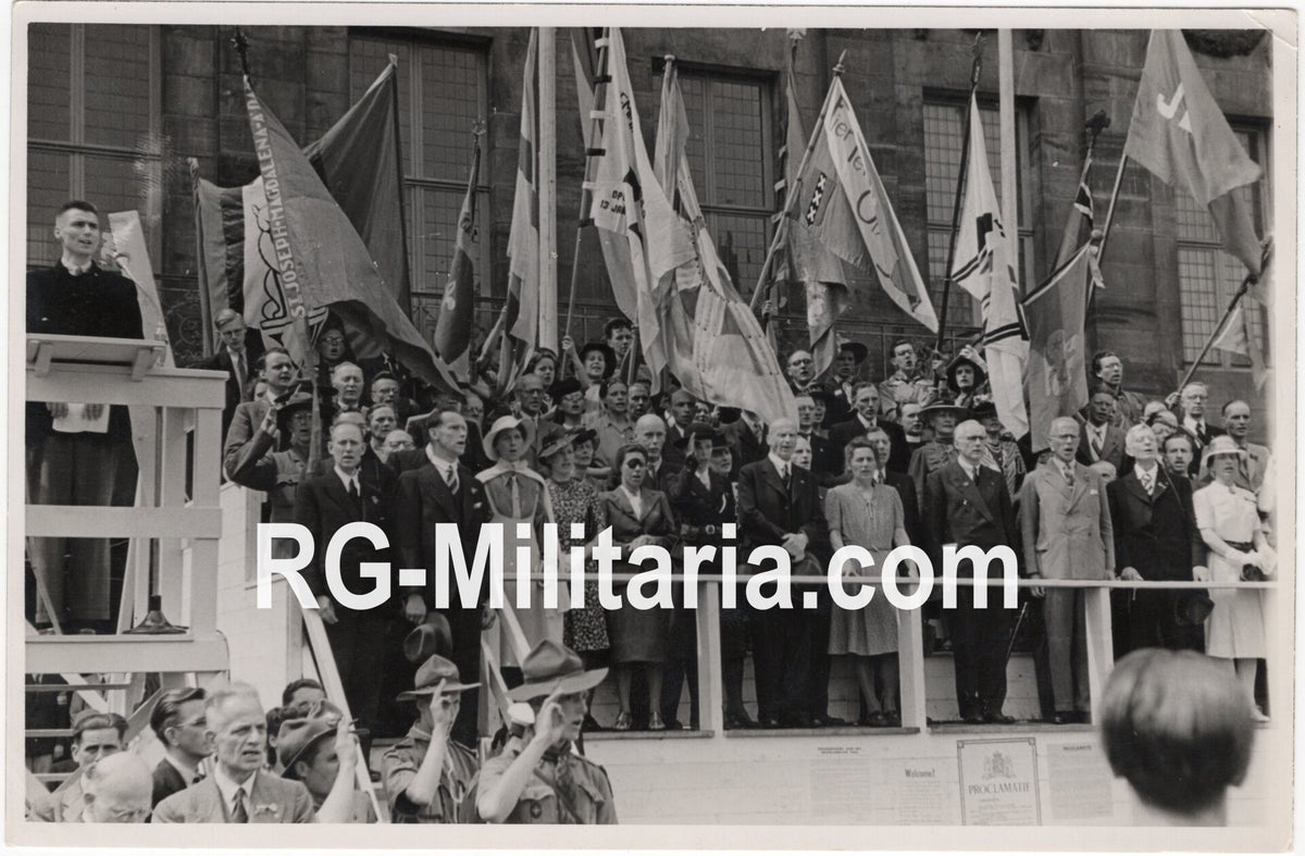 Original WW2 Dutch Liberation Press Photo - Crowd at the Dam liberation ...