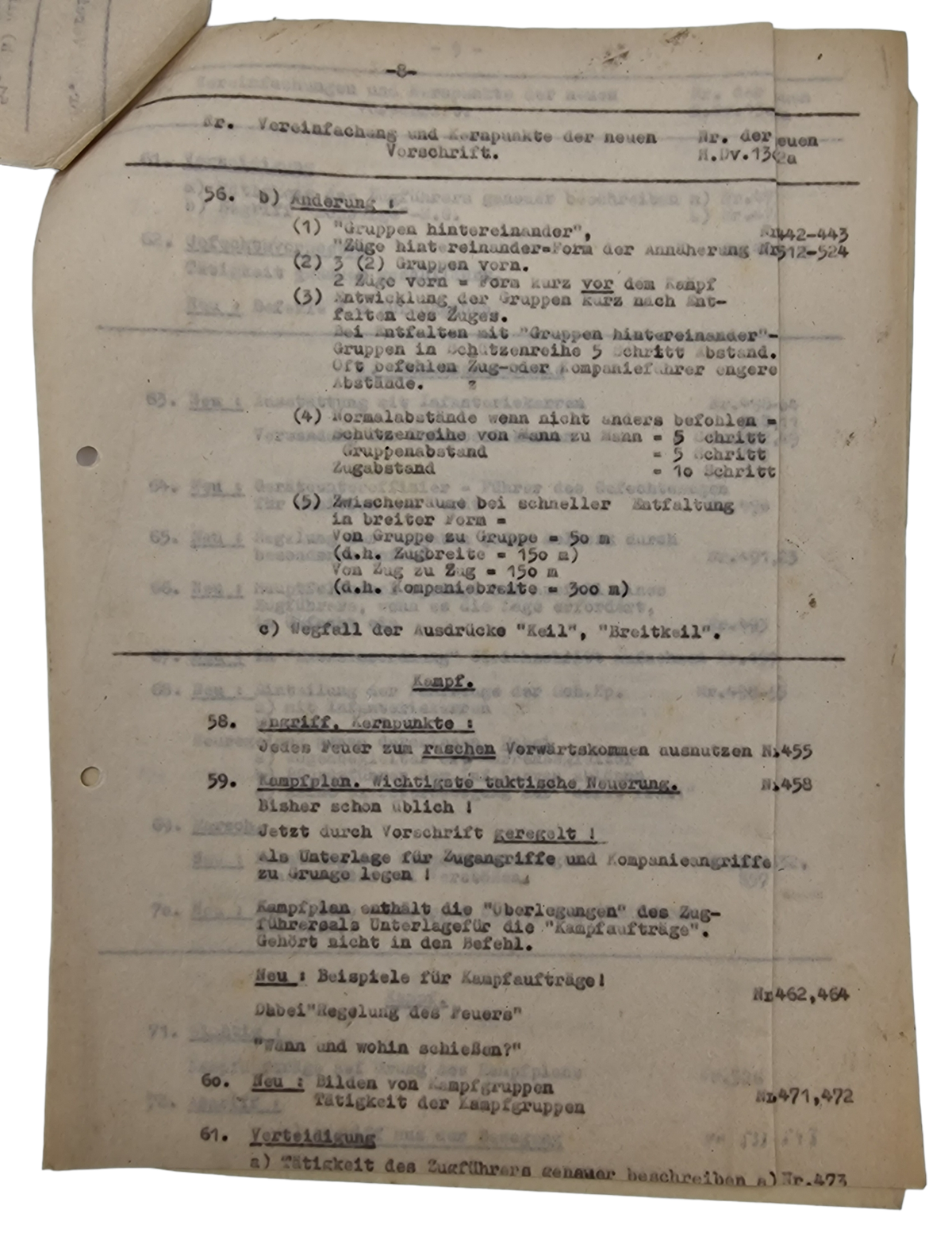 Original WW2 German Document - Information sheets about German weapons