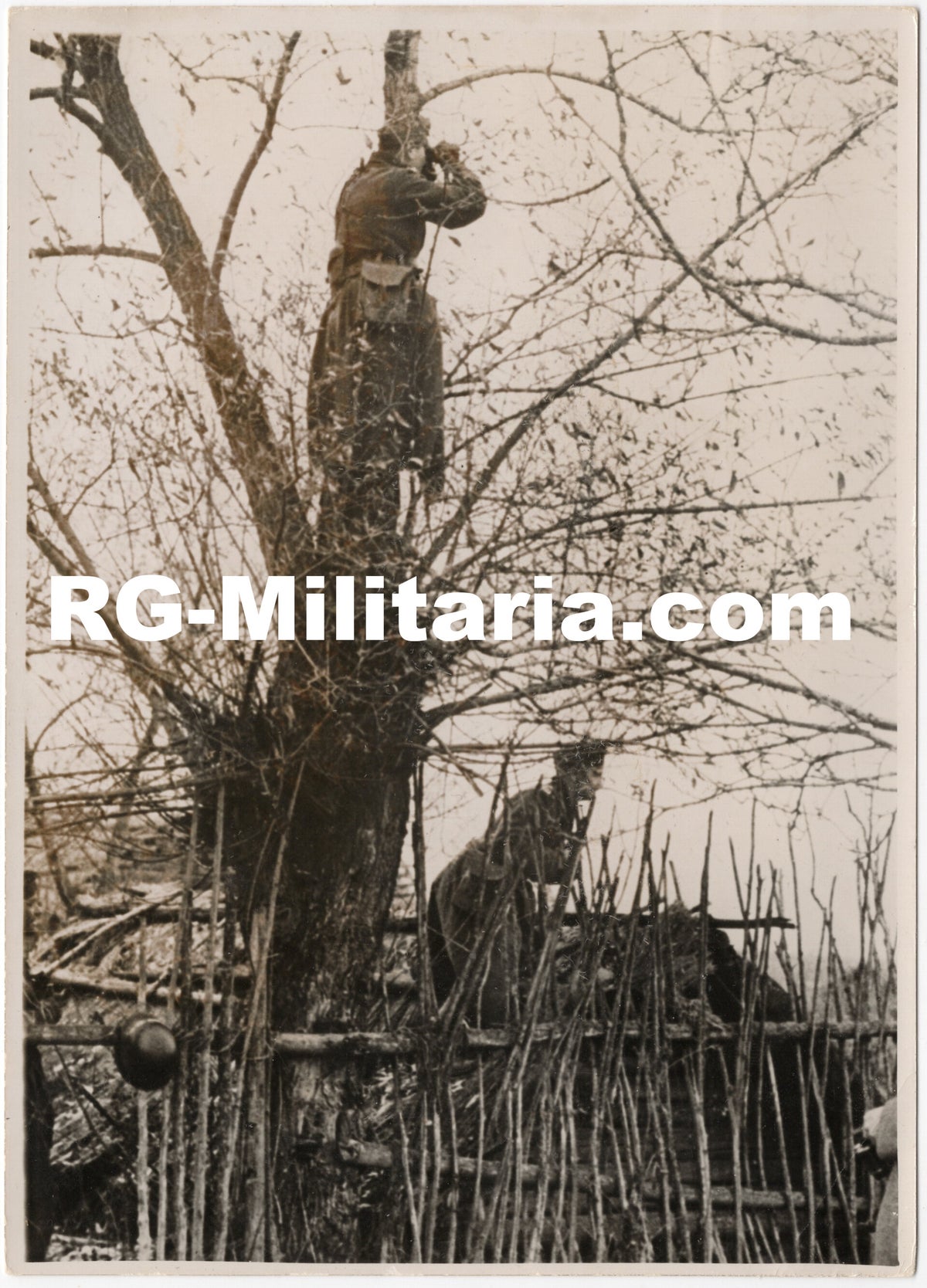 Original WW2 German Press Photo - Front observatory of a Batterie (1941)