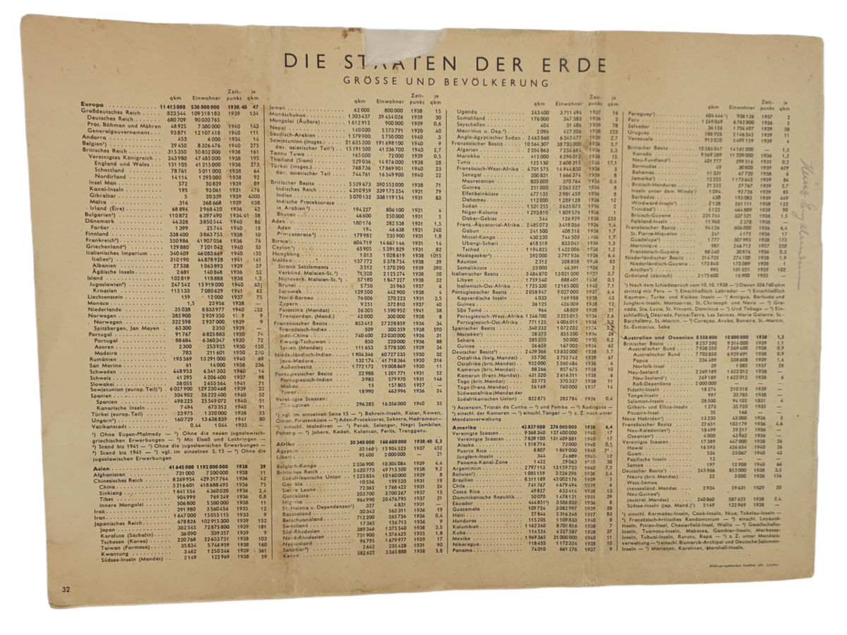 Original WW2 German Map - Soldatenatlas heft 39 (1941)