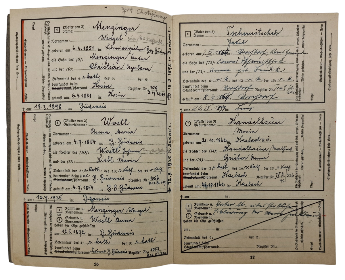 Original WW2 German Document - Der Ahnenpass, Linz