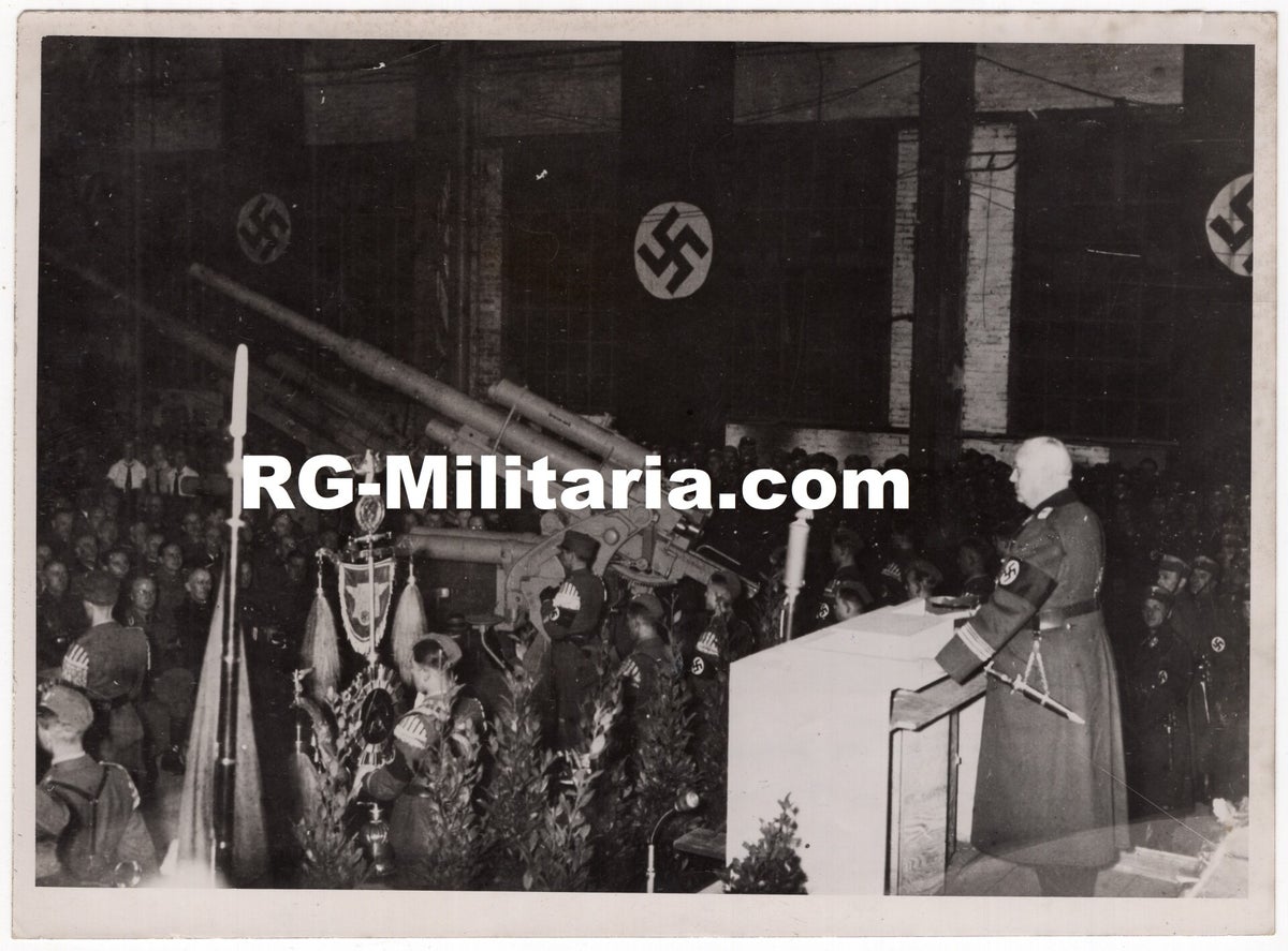 Original WW2 German Press Photo - SA Stabschef Wilhelm Schepmann speech ...