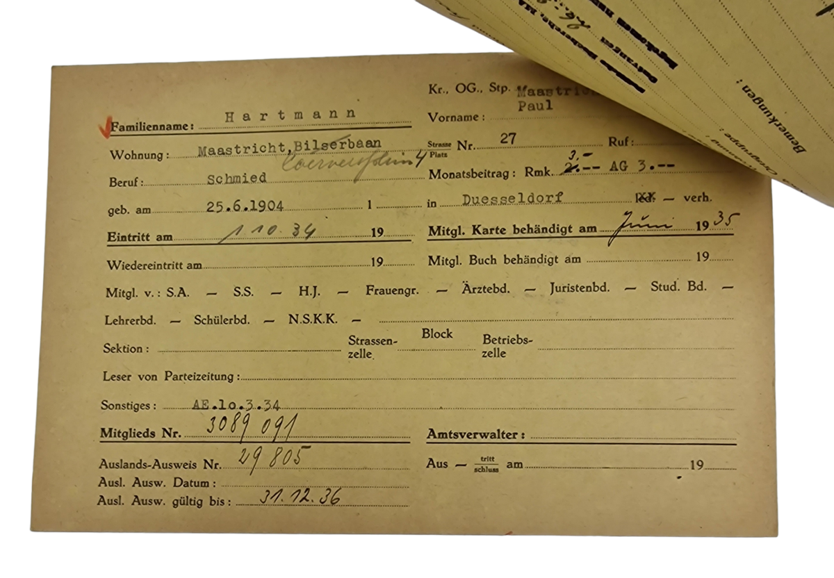 Original WW2 German Document - Maastricht information set (1943)