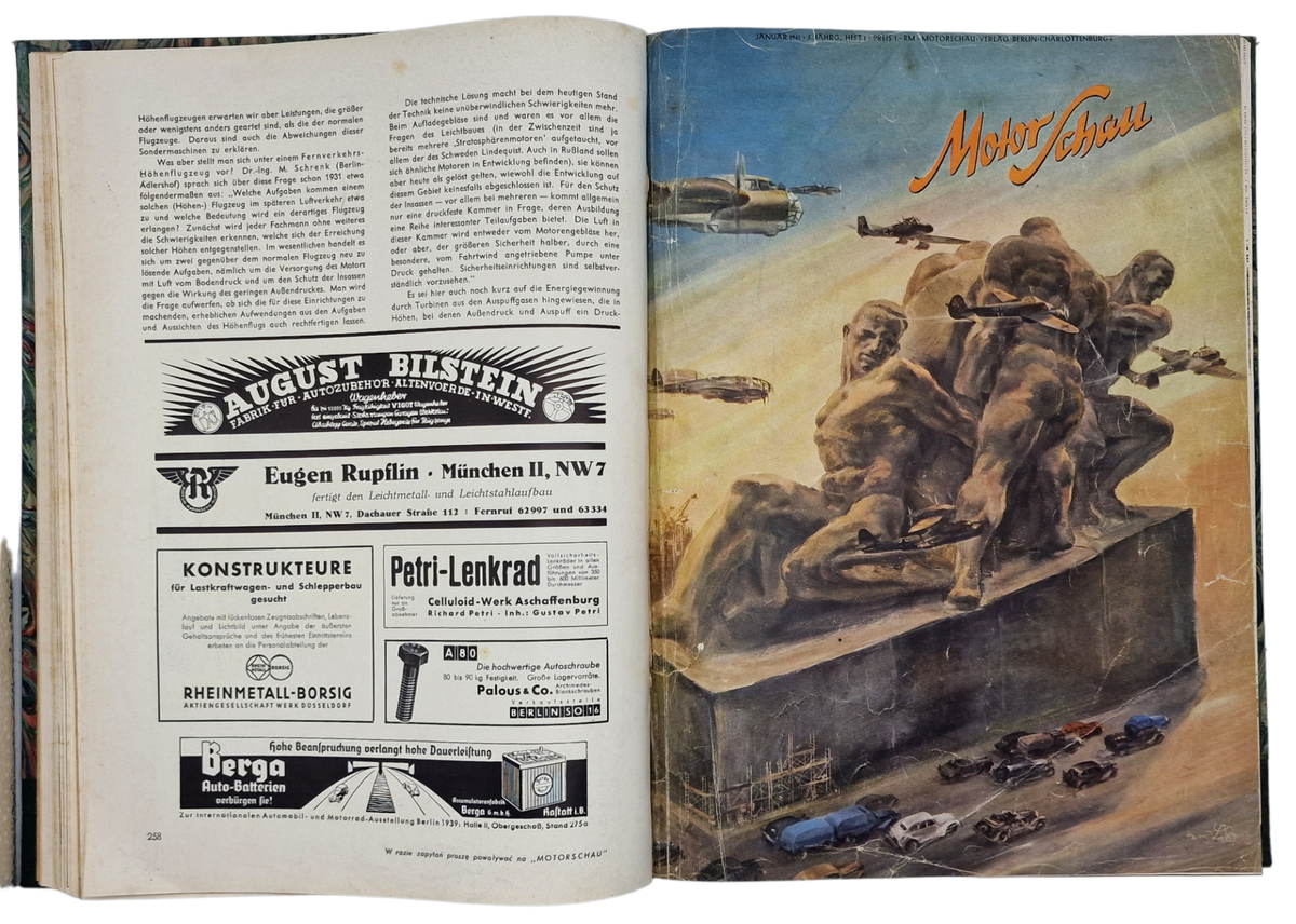Original WW2 German Magazine - Bound editions of Motor Schau (1942)