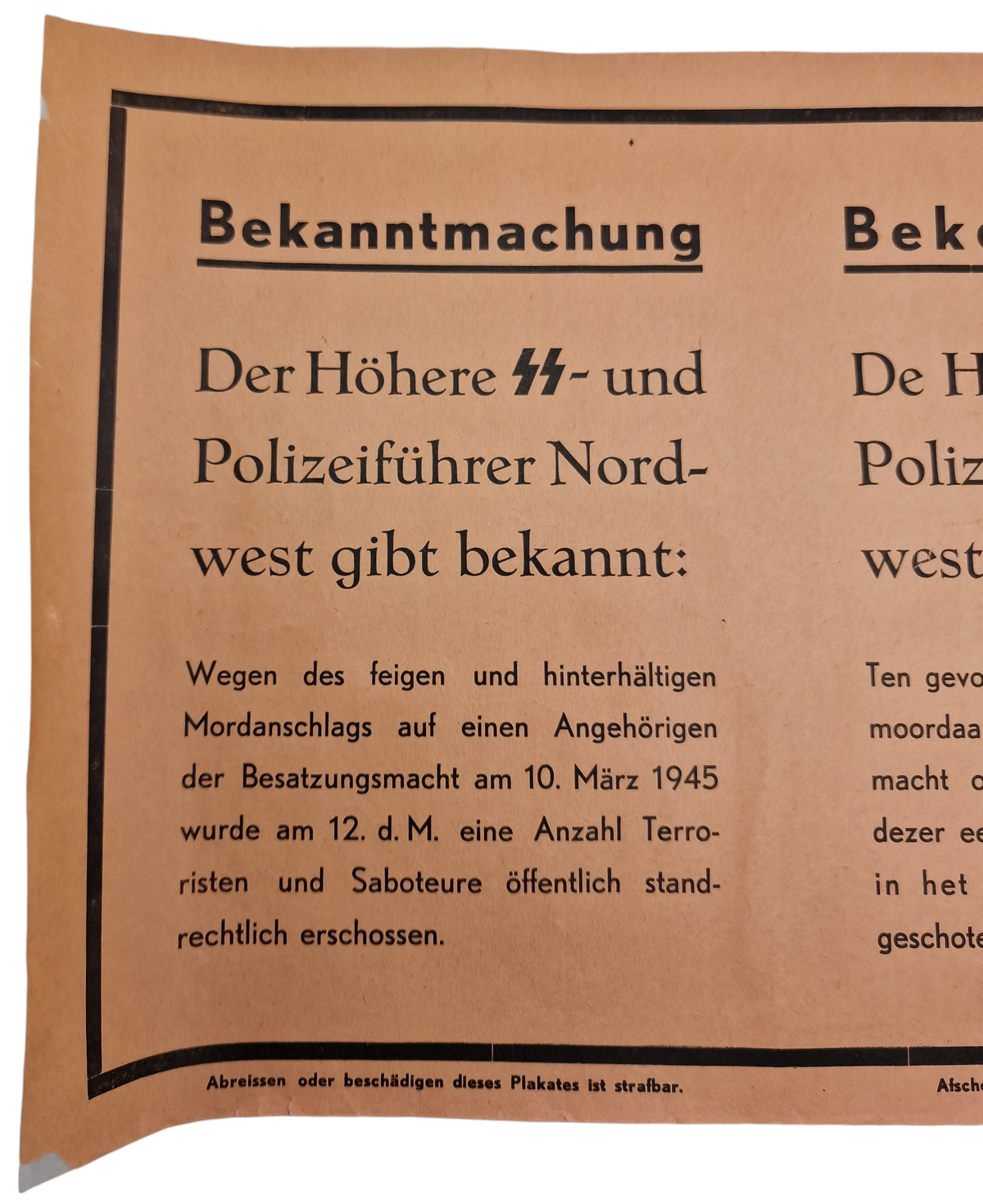 Original WW2 Dutch Waffen SS Poster - SS Execution of 30 civilians at ...