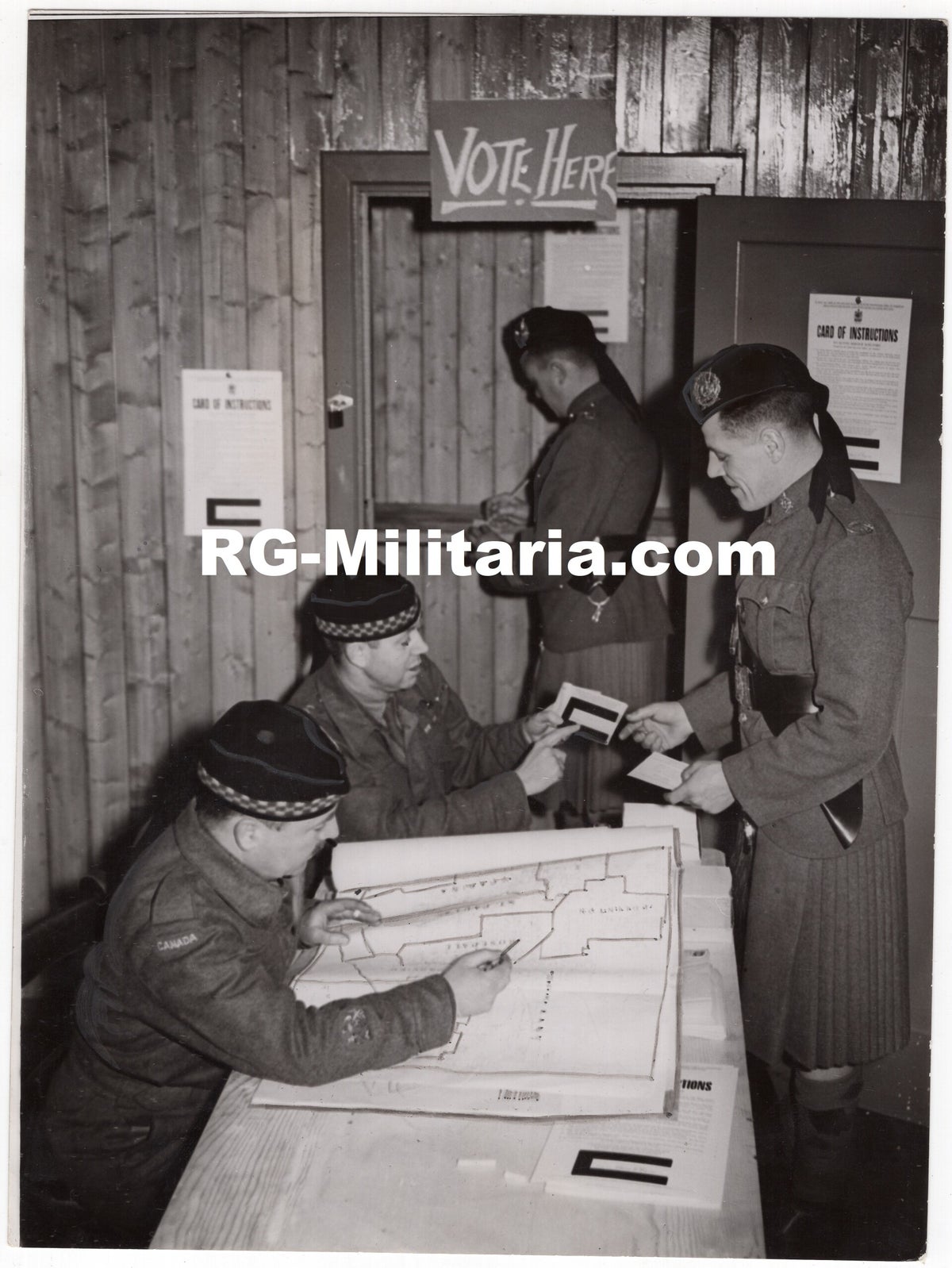 Original WW2 British Press Photo - Canadian soldiers vote in Canadian ...