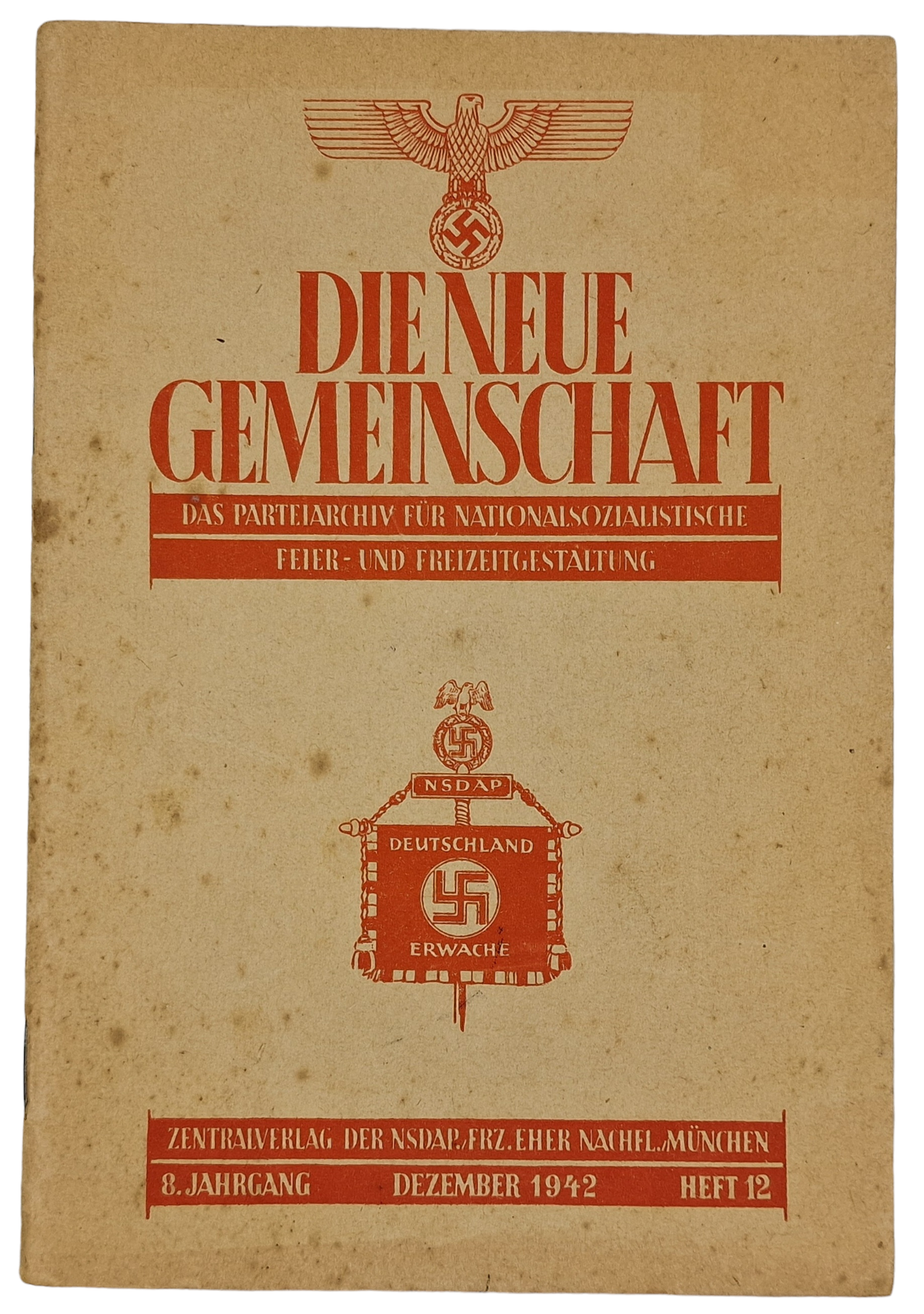 Original WW2 German Brochure - Die Neue Gemeinschaft 8th year no. 12 ...