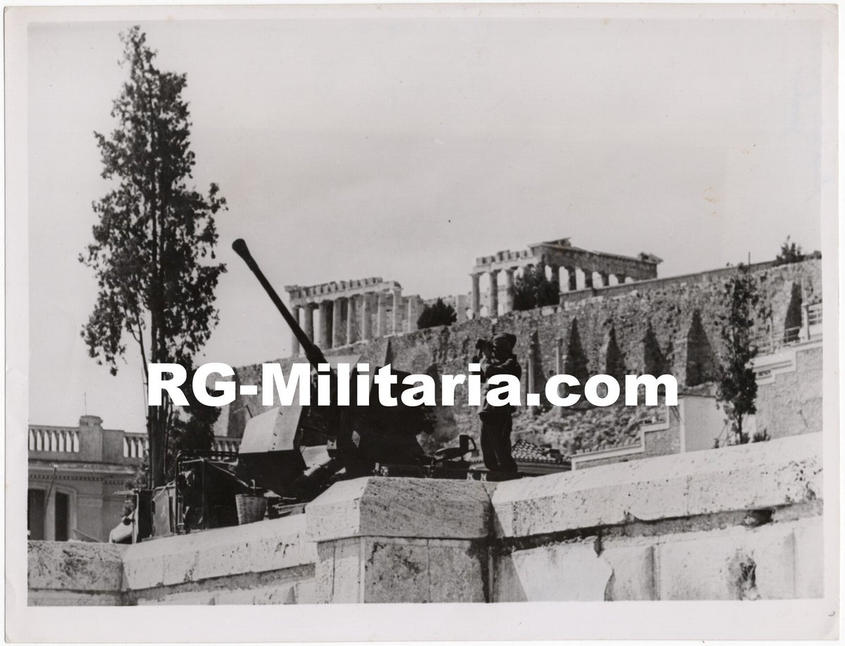 Original WW2 German Press Photo - Flak in front of the Akropolis in ...