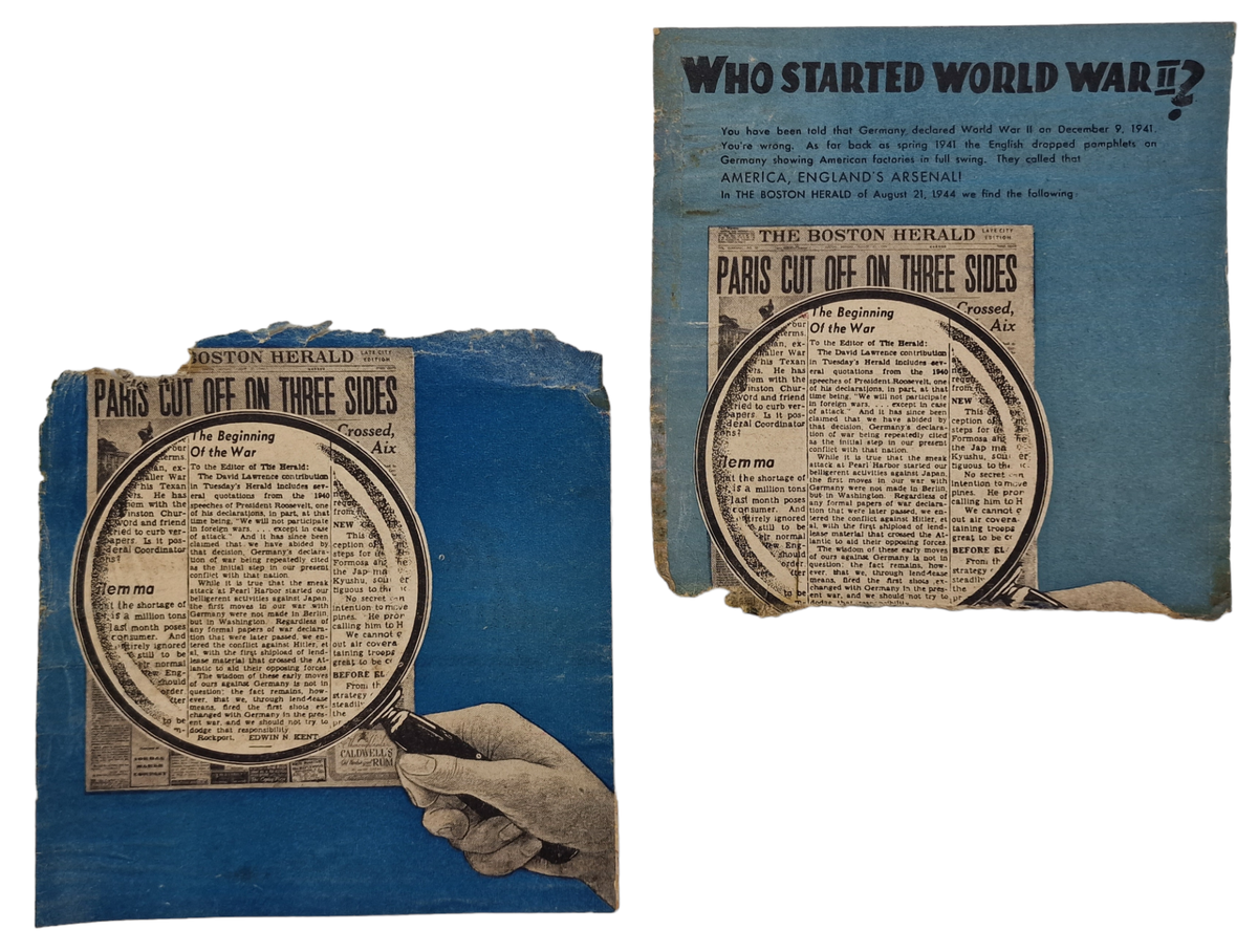 Original WW2 German Leaflet - Who started world war II? (1944)