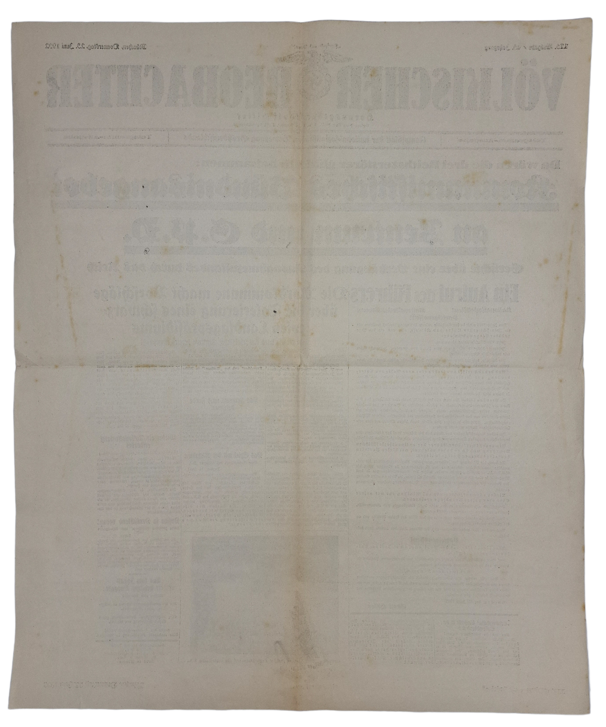 Original WW2 German Poster - Newspaper Volkischer Beobachter, 23th of ...