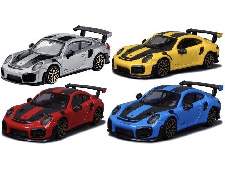 Bburago Porsche 911 GT2 RS (Set van 4) | Brinic Modelcars
