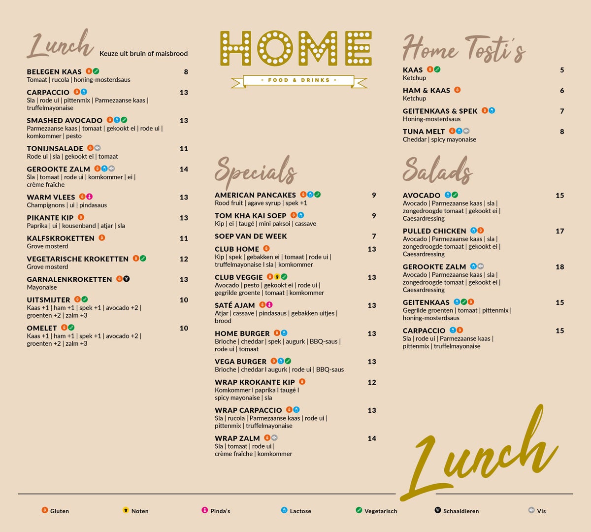 Menu | Home food & drinks