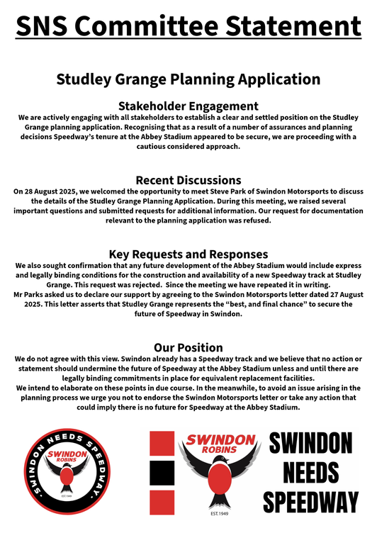 News | Swindon Needs Speedway