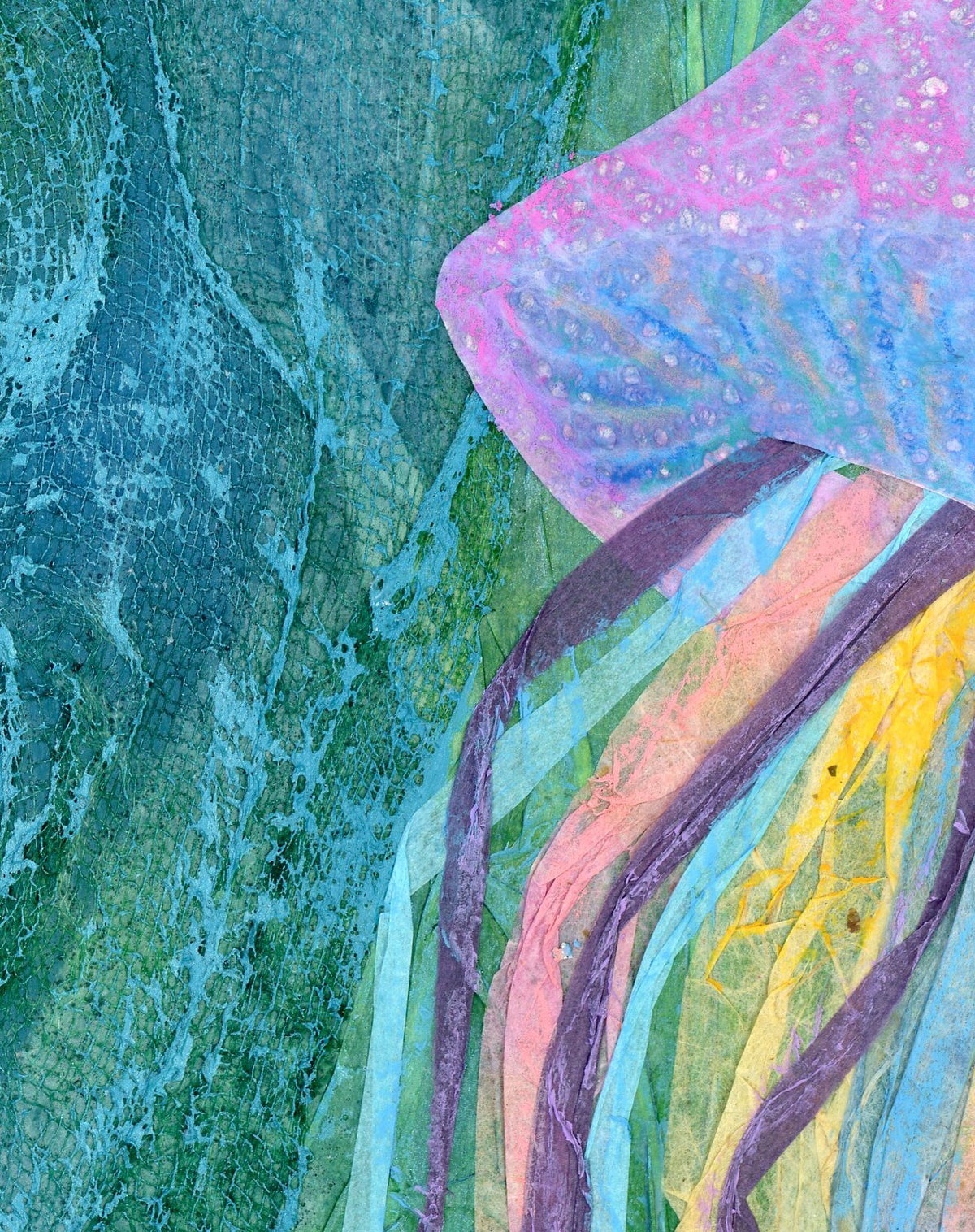 Jellyfish Journey Collage Art | Alison Adams Art