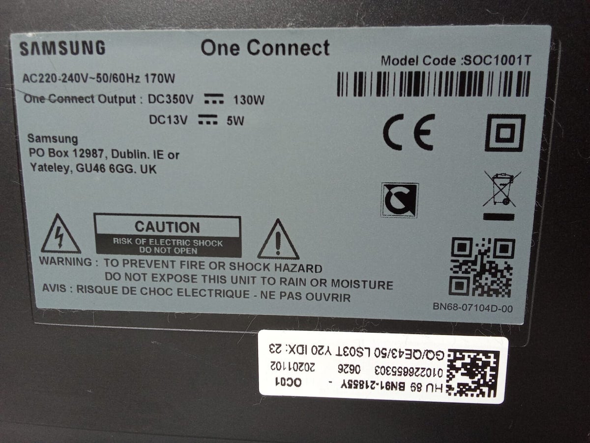 One connect box & OCB cable Samsung " The Frame" GQ/QE43/50 LS03T BN91 ...