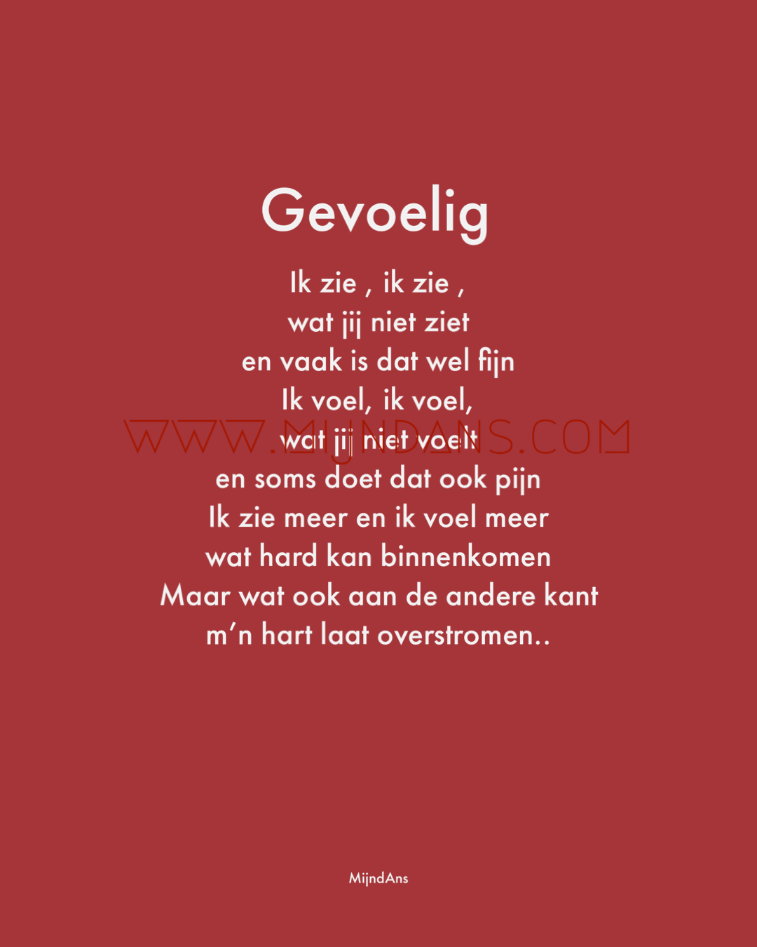 Gedichten over gevoelens - MijndAns