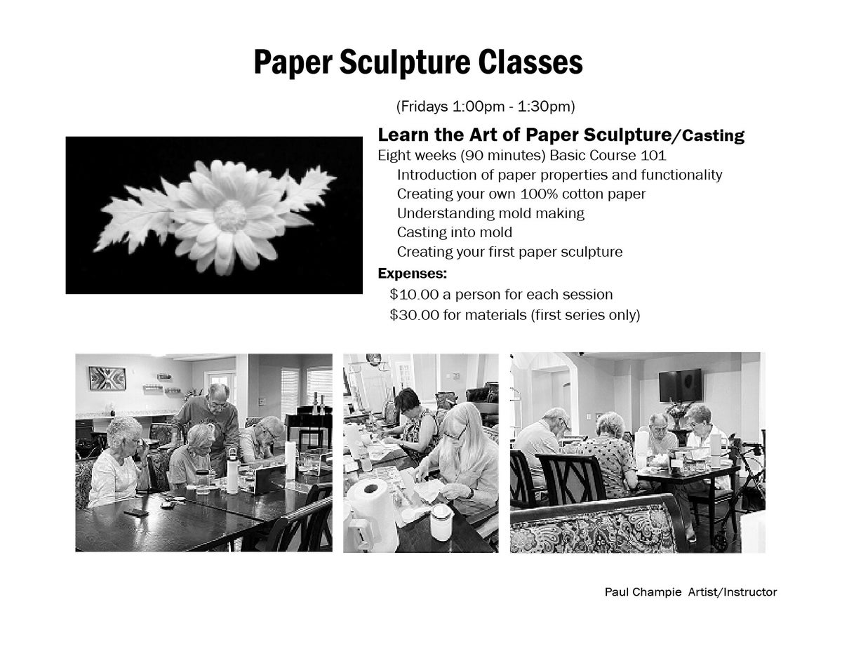 Paper Sculpture Classes | Prcpapersculpture.com