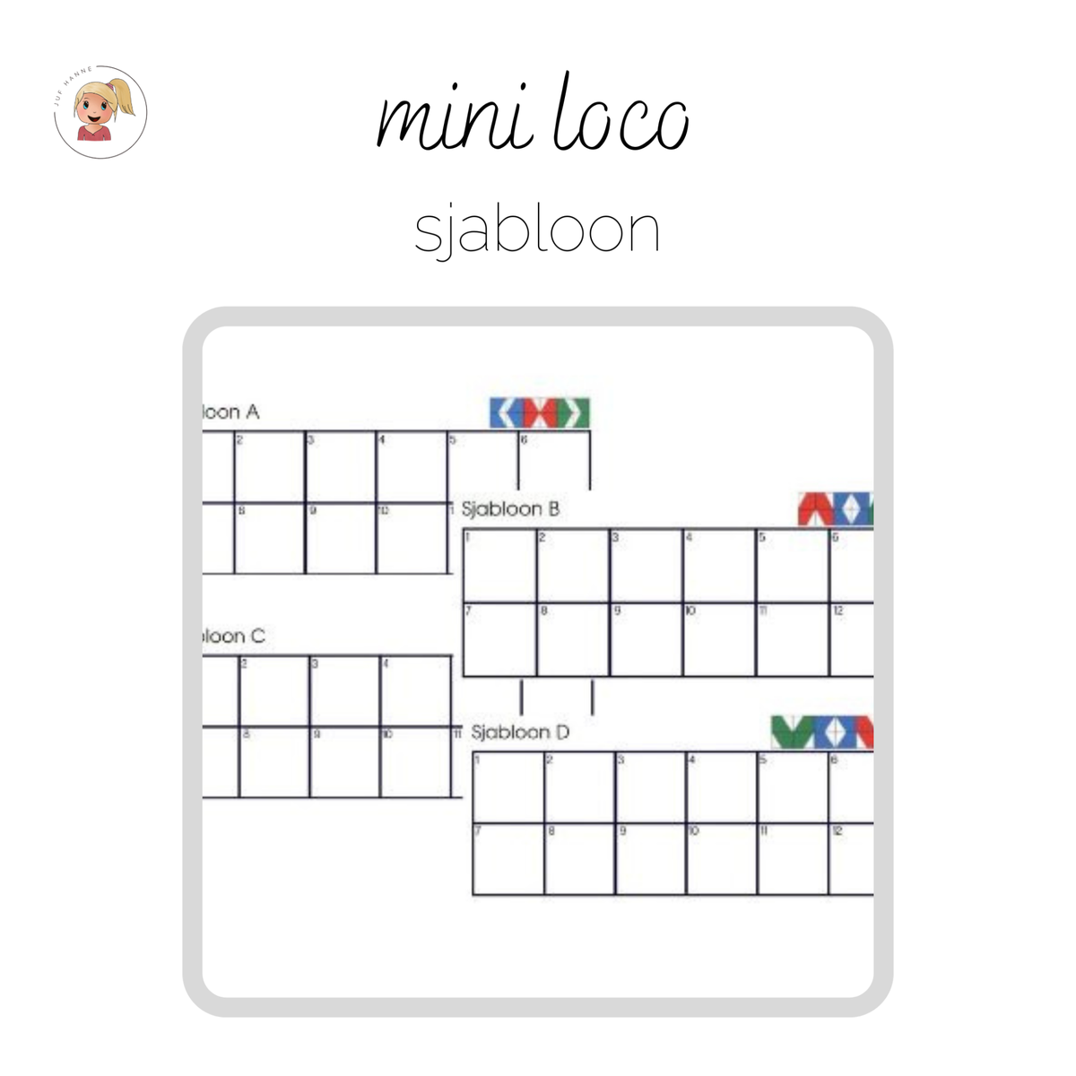 Mini loco - sjabloon FREEBIE / Sjablonen / Leerspellen | Juf Hanne