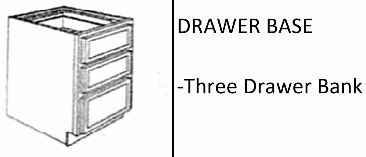 Drawer Base- 3 Drawer Bank | Elite Kitchen and Stone Products