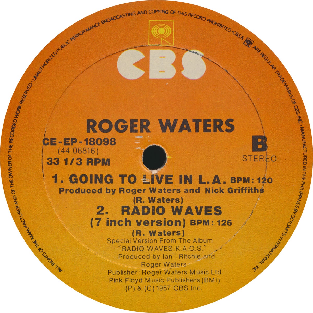 Roger Waters - Radio Waves [Philippines] - 12" | FLOYDSTUFF