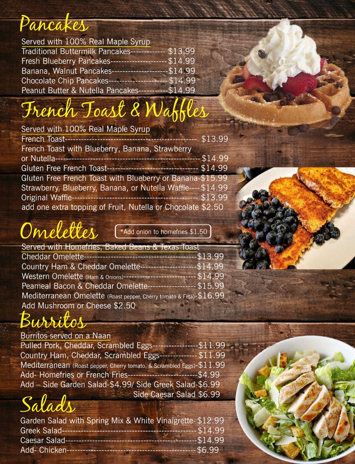 Menu | The White Apron restaurant