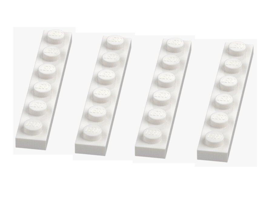 LEGO® 4x Platte 1x6 White - Weiß - 366601 - 3666 Plate Bauplatte Plate ...