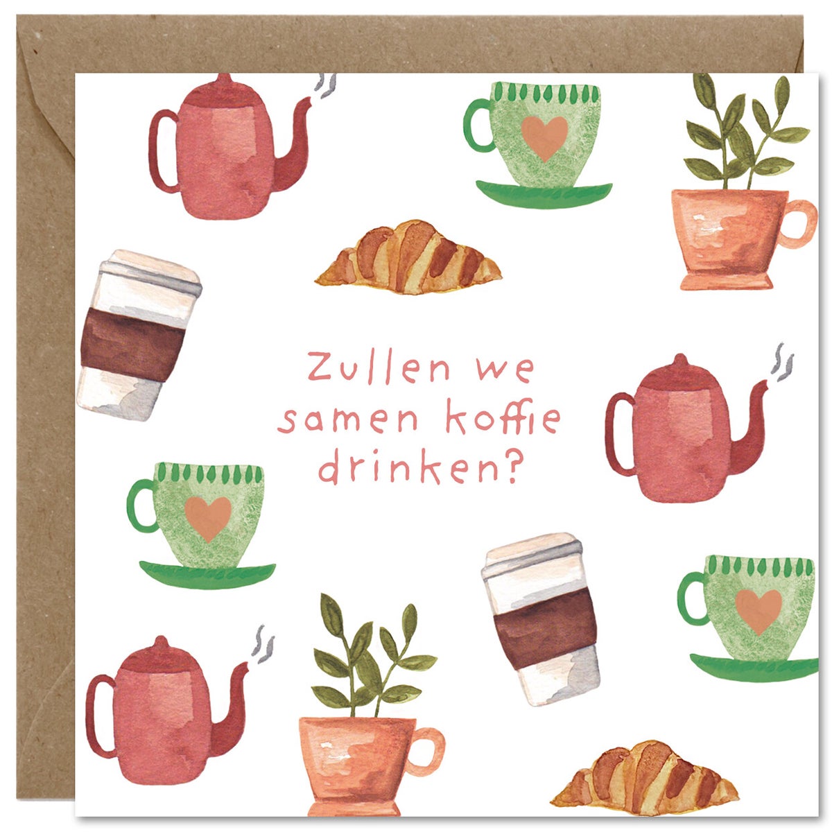 'Samen koffie drinken' wenskaart | Liefskarlijn