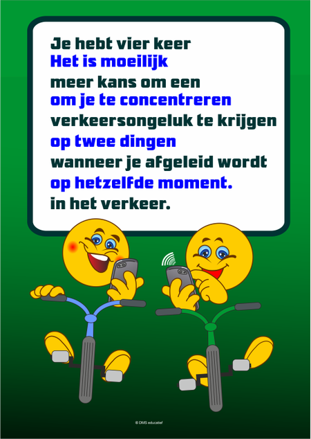 Poster 'verkeer en afleiding' | DMS educatief lesmateriaal
