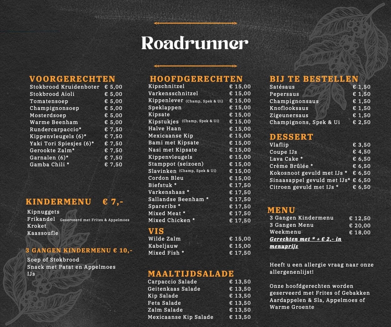 Menukaarten | http://www.road-runner.nl/