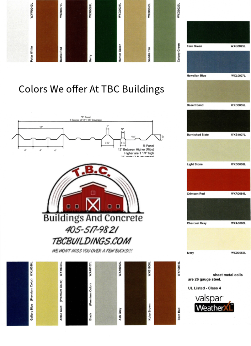 Color selection | T.B.C. Buildings & Concrete