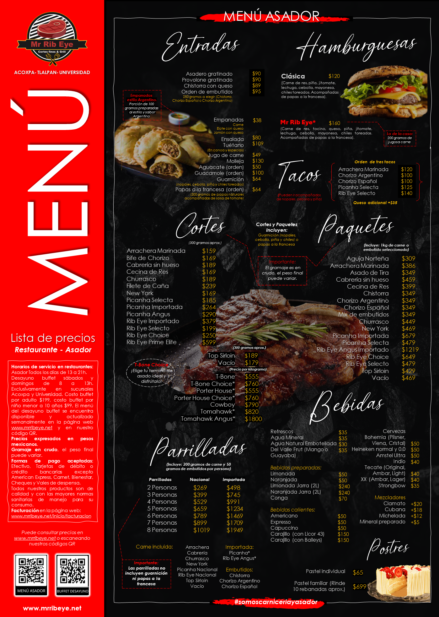MENÚ ASADOR | Mr Rib Eye