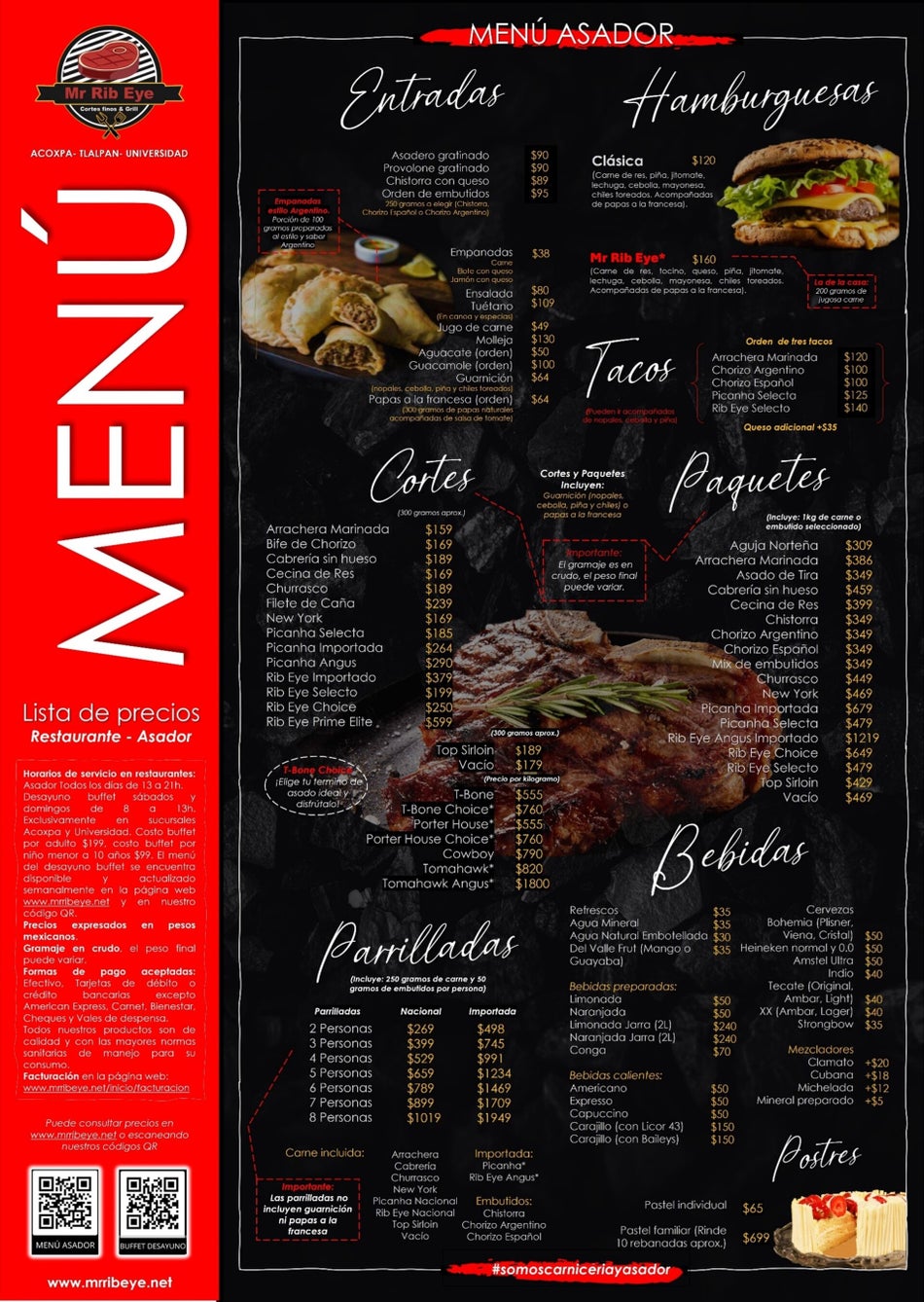 MENÚ ASADOR | Mr Rib Eye