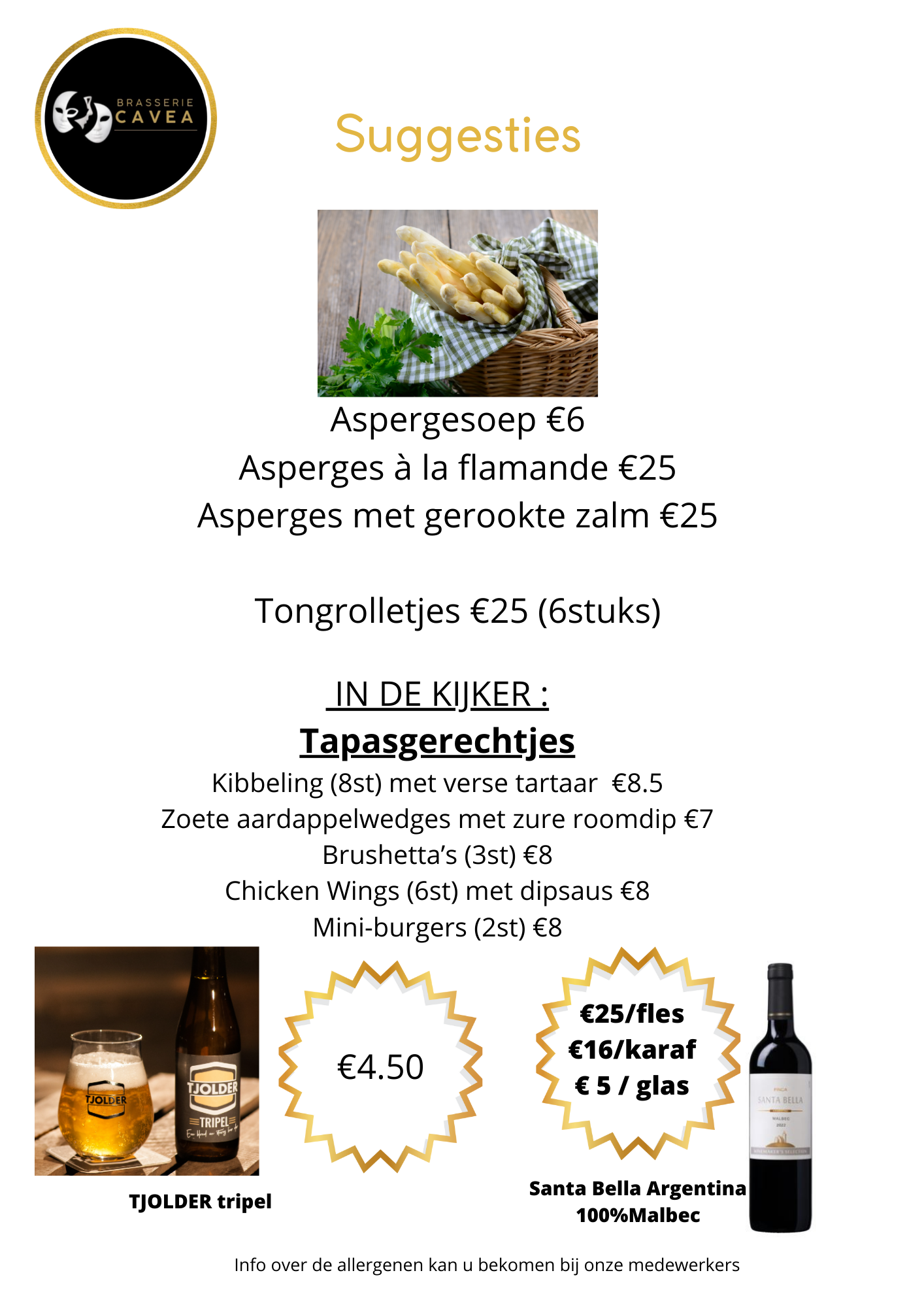 Lunch, suggesties ... | Brasserie Cavea
