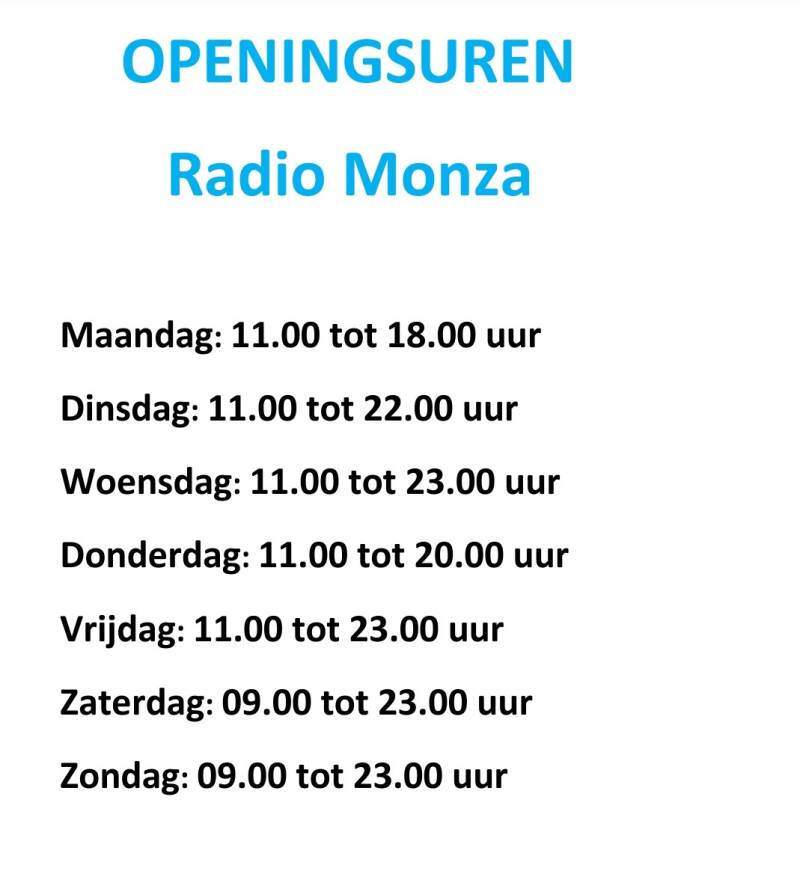 radio monza cafe openingsuren | Radio Monza
