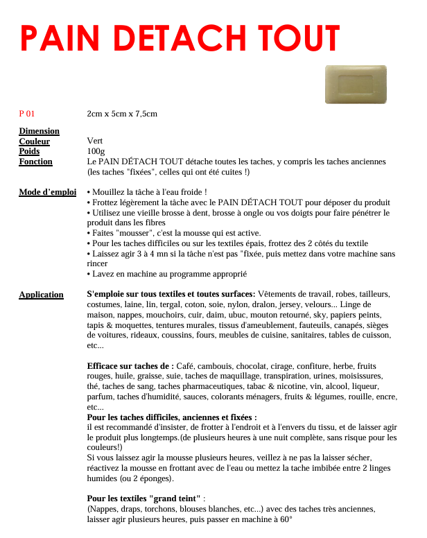 PAIN DETACH TOUT / Lessive / Nos gammes de produits | DCS