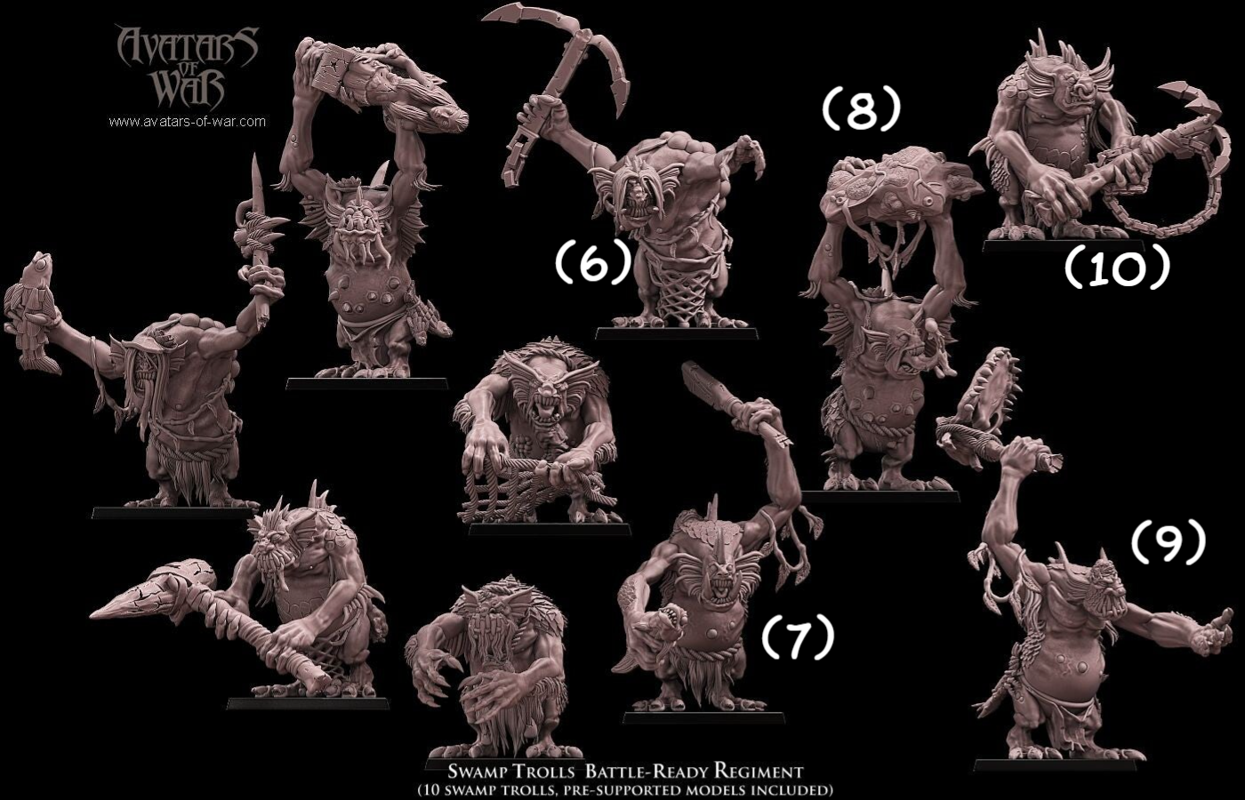 Swamp Trolls 5x Battleready 6 tm 10 - By Avatars of War | Immortalizing ...