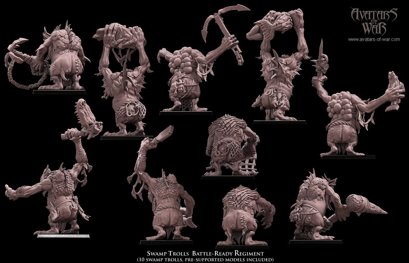 Swamp Trolls 5x Battleready 6 tm 10 - By Avatars of War | Immortalizing ...